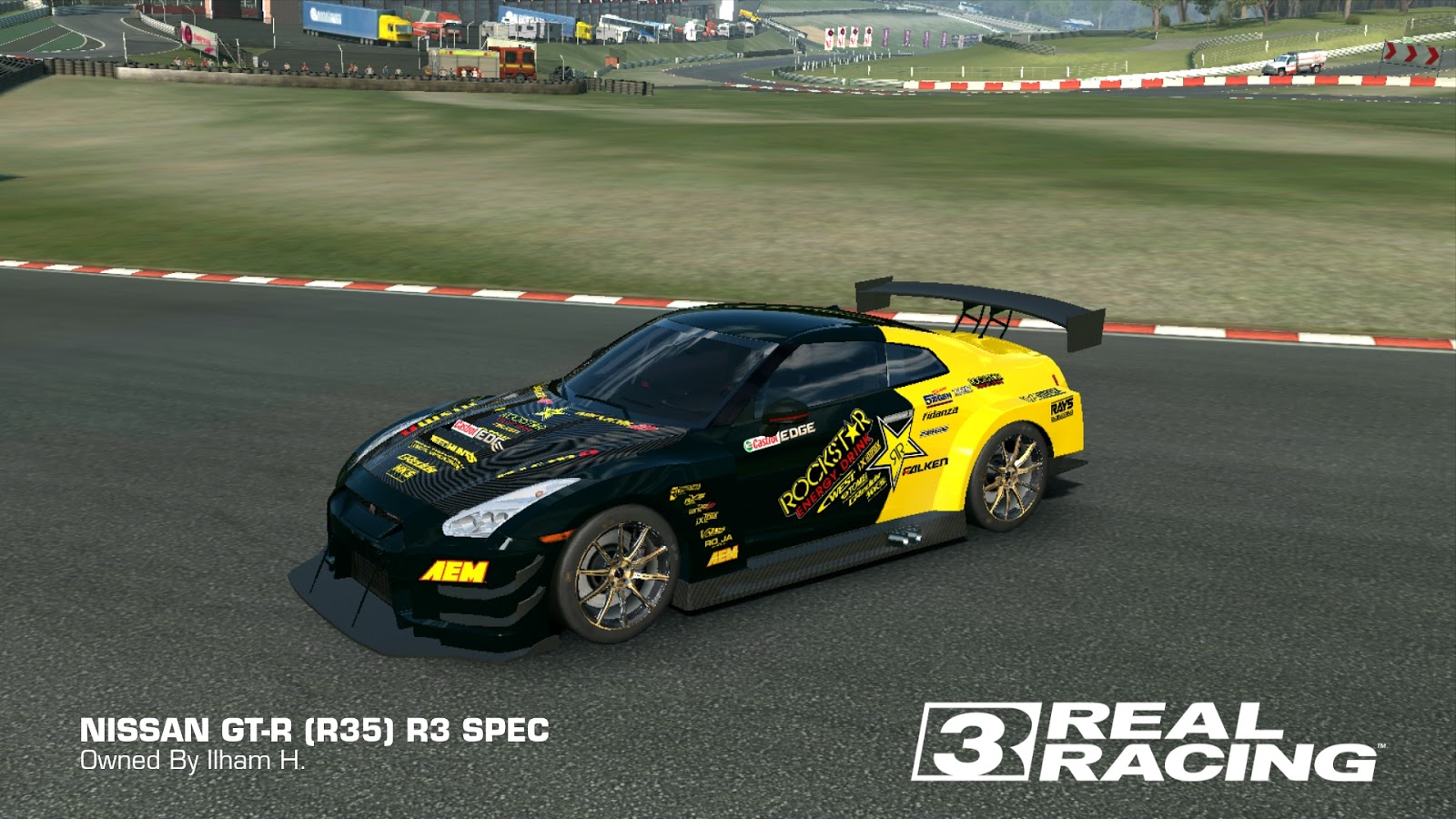 2018 Nissan GTR Nismo R3 Spec Rockstar Energy - Skin Livery Real Racing 3