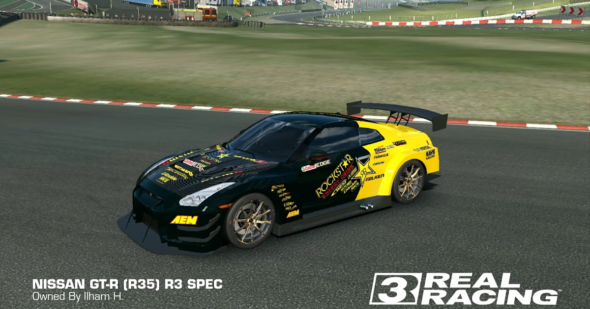 2018 Nissan GTR Nismo R3 Spec Rockstar Energy - Skin Livery Real Racing 3