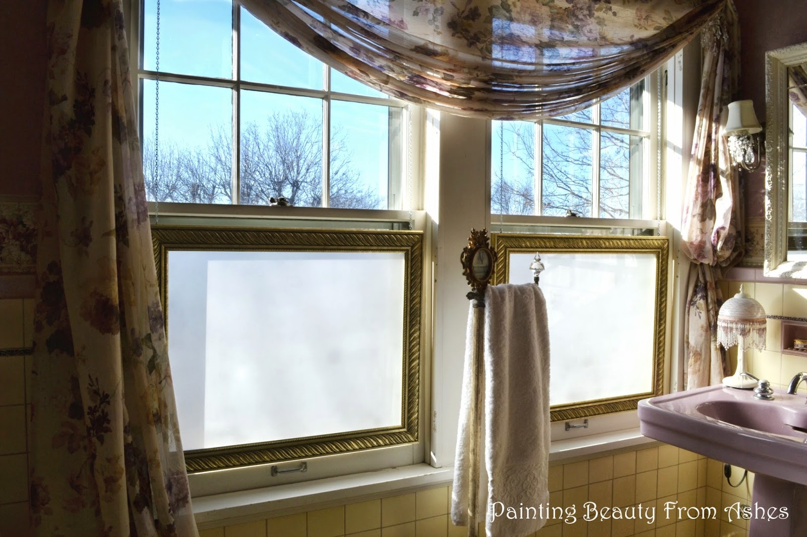Painting Beauty From Ashes: Picture Frame Frosted Windows