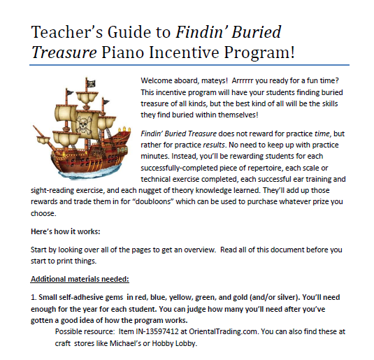 The Piano Studio: Announcing...A New Piano Practice Incentive and ...