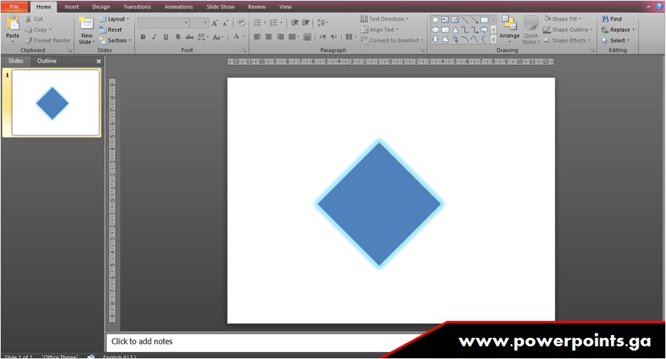 Cara Membuat Slide Judul Menarik Dengan Shape Diamond - PowerPoints