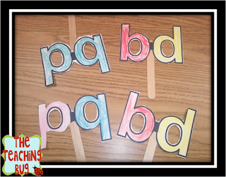 Classroom Freebies Too: Lowercase letter B and D/ P and Q craft