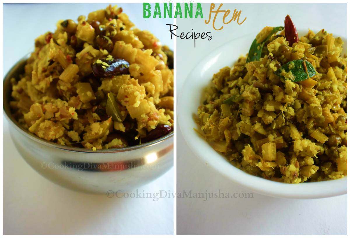 Two ways to make a Banana stem recipe -Vazha Pindi thoran|Vazhaithandu ...