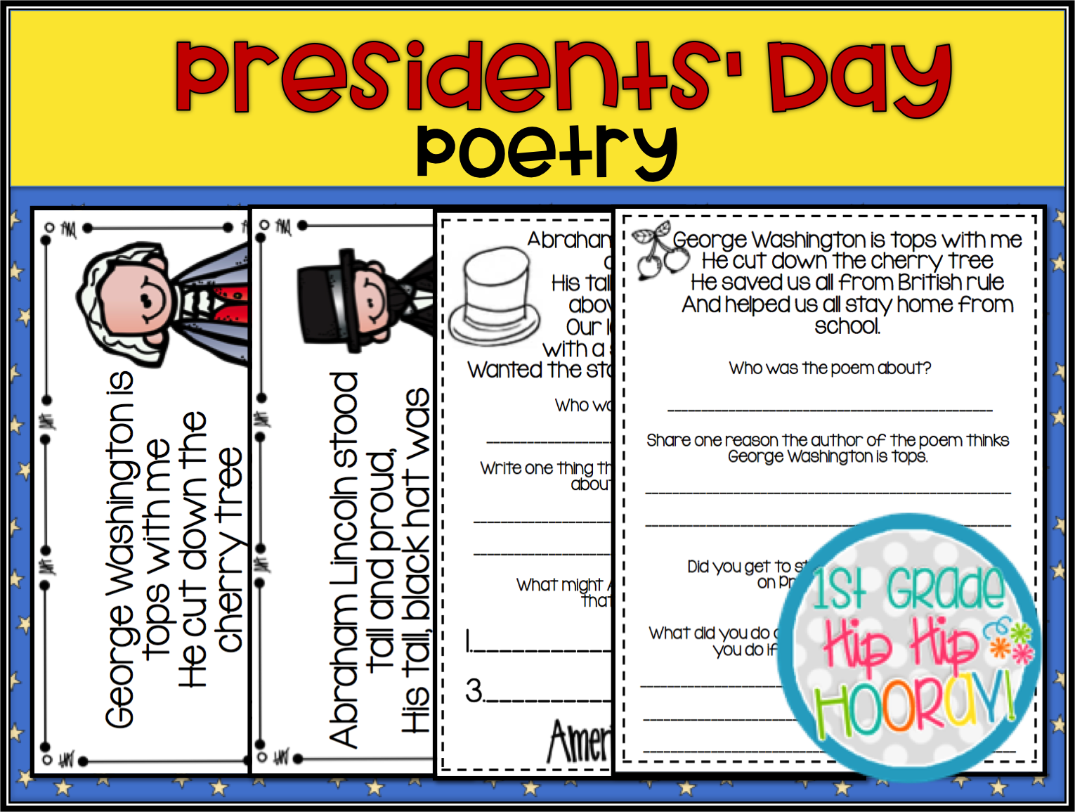 1st Grade Hip Hip Hooray!: Presidents' Day