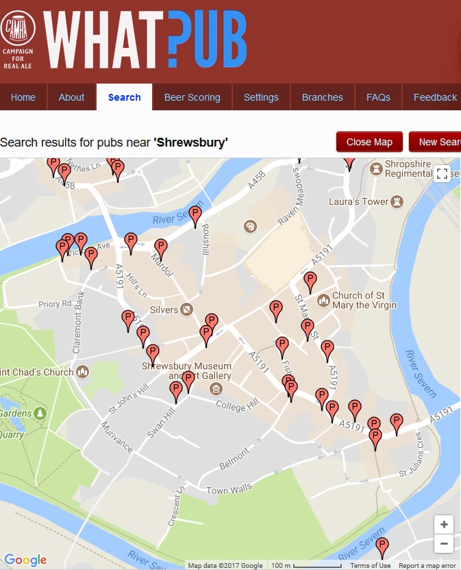 Shrewsbury Street Map Printable