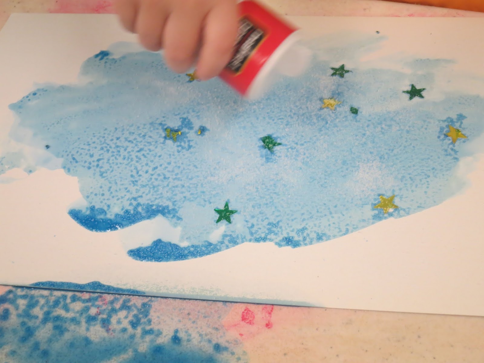 Toddler Art Class: Starry Salt Paintings : library makers