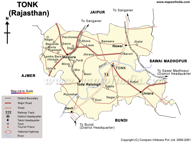 Top Tourist Place India : Map Of Rajasthan