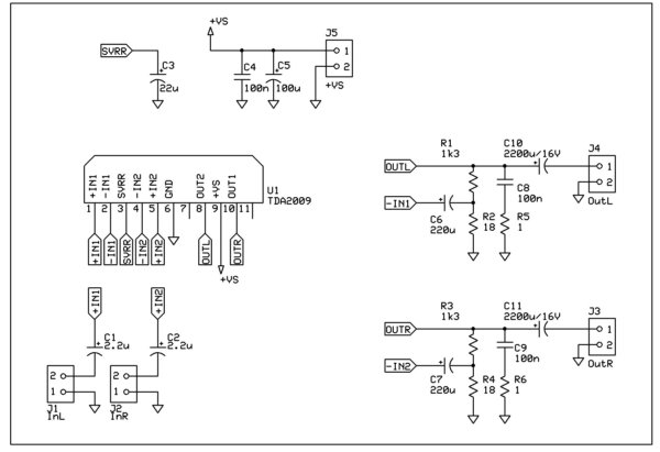 Microcontroller and electronics projects: A stereo 2X10W TDA2009 audio ...