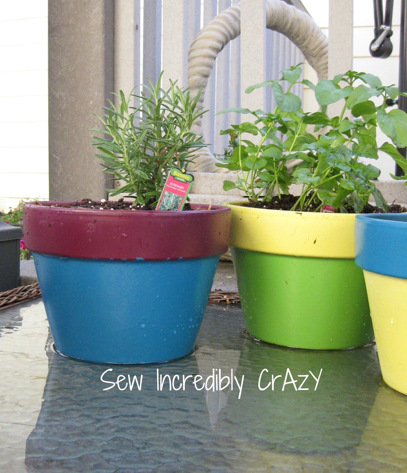 Sew Incredibly Crazy: Painted Clay Pots
