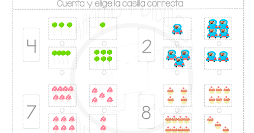 Aprender a contar con imágenes | Imagenes y dibujos para imprimir