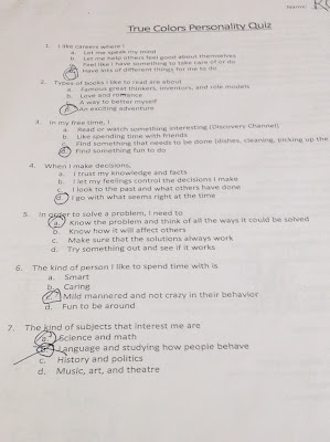 KTC ELA Information: Know Yourself, Know Your Career--True Colors ...