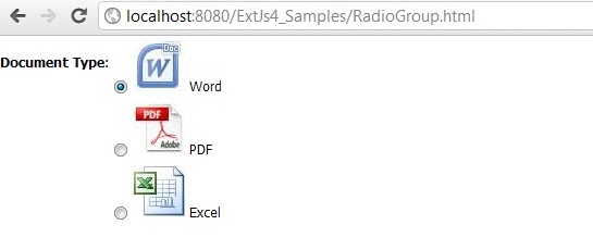Programmers Sample Guide: ExtJs RadioGroup buttons with images for boxLabel Programmers Sample Guide: ExtJs RadioGroup buttons with images for boxLabel