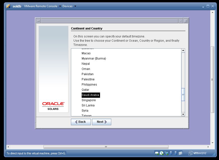 Installation of Oracle Solaris 10 on vmware Server 2