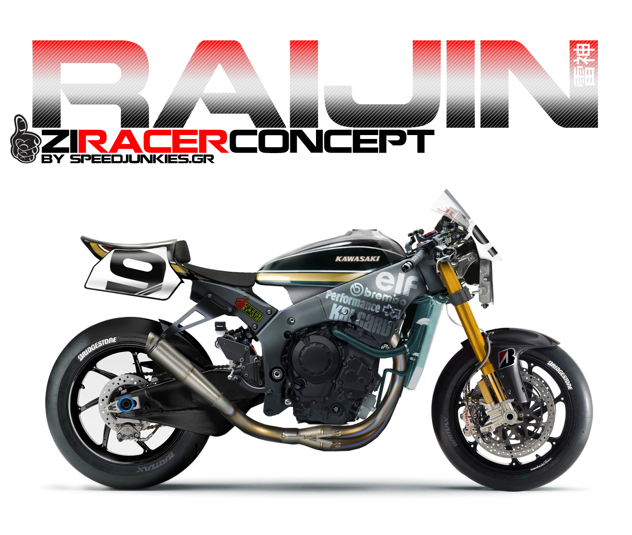 Racing Cafè: Racing Concepts - Kawasaki Z1 Racer "Raijin" by Speed Junkies