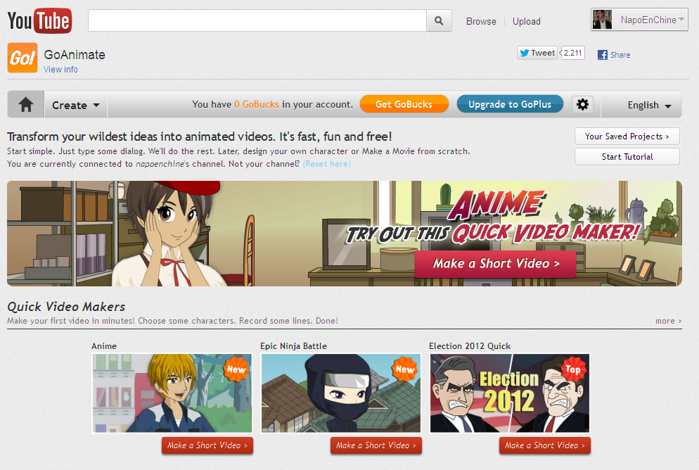 Web Wednesday : GoAnimate teams up with YouTube