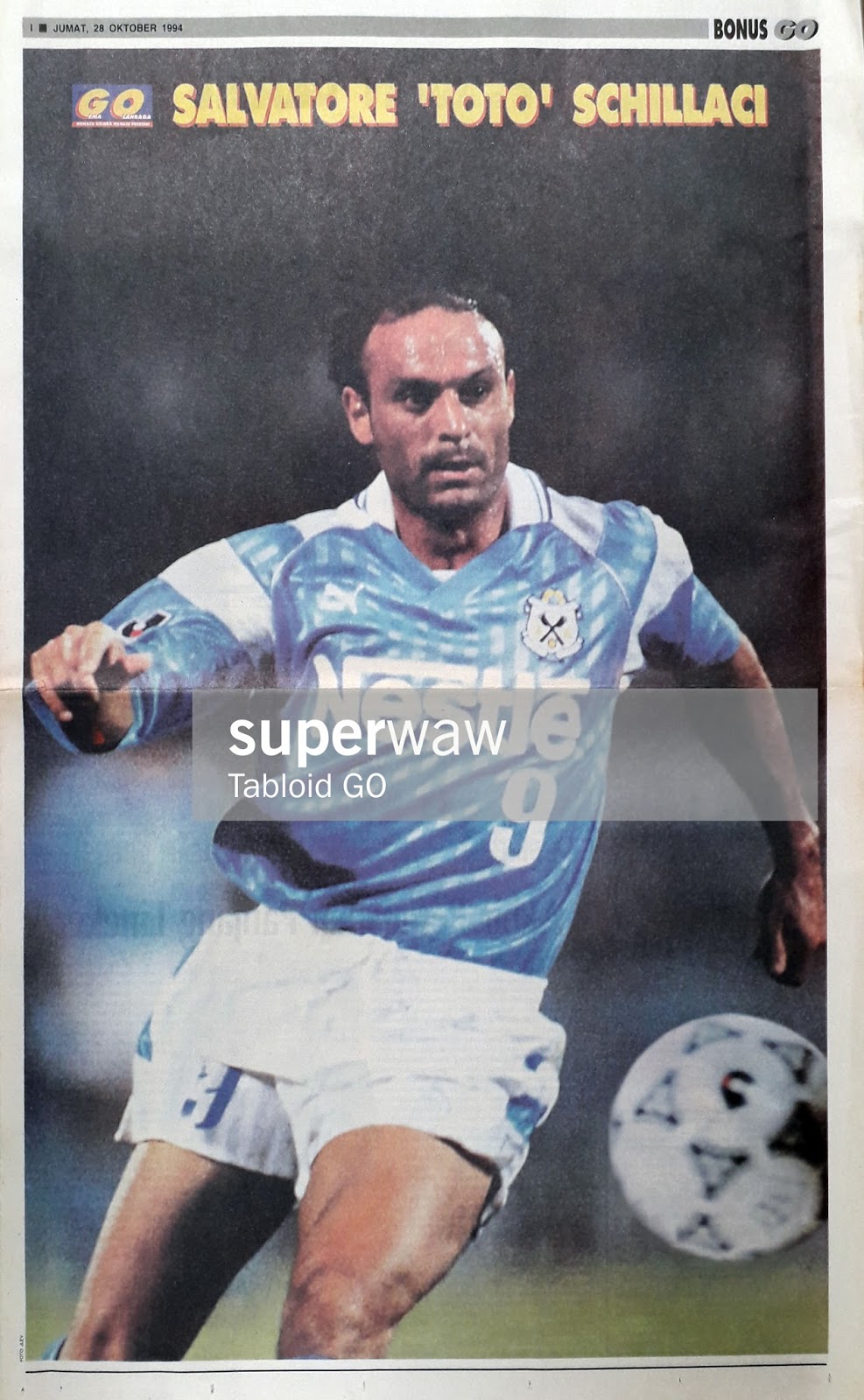 BIG POSTER SALVATORE 'TOTO' SCHILLACI (JUBILO IWATA 1994)