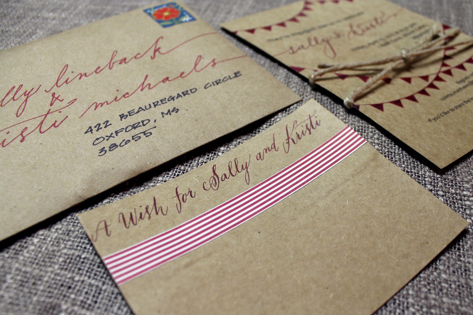 wishfulfillment: kraft paper, twine, and red ink...