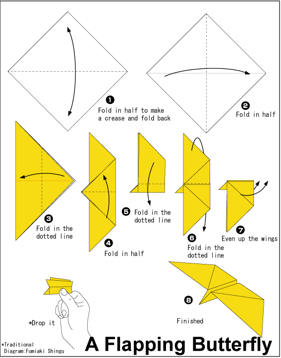 Flapping Butterfly Easy Origami Instructions For Kids Flapping Butterfly Easy Origami Instructions For Kids