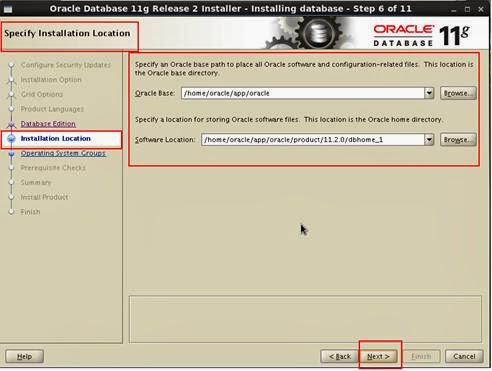 Oracle Database 11g Installation in Linux 6.2