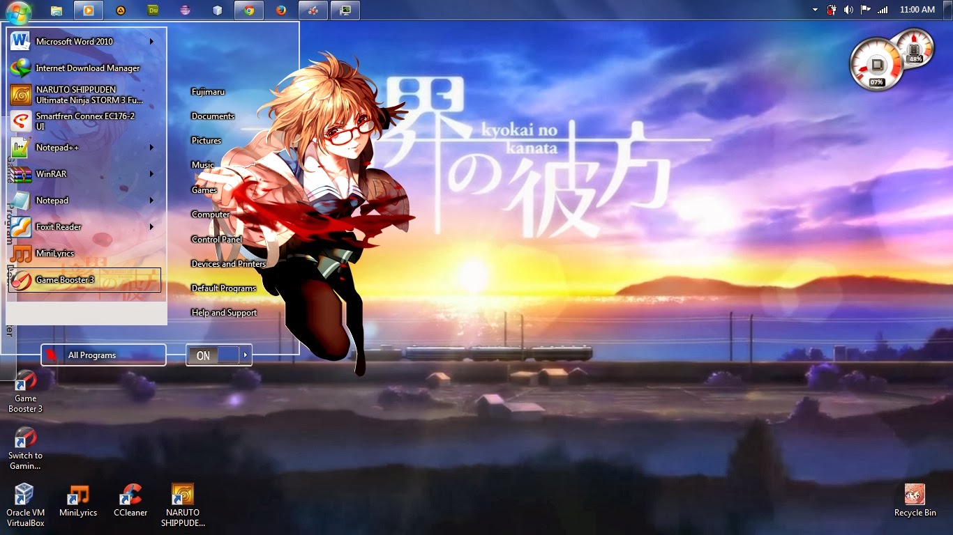 Windows 7 Anime Theme :: Kyoukai no Kanata - Japanesse and Anime Lovers ...