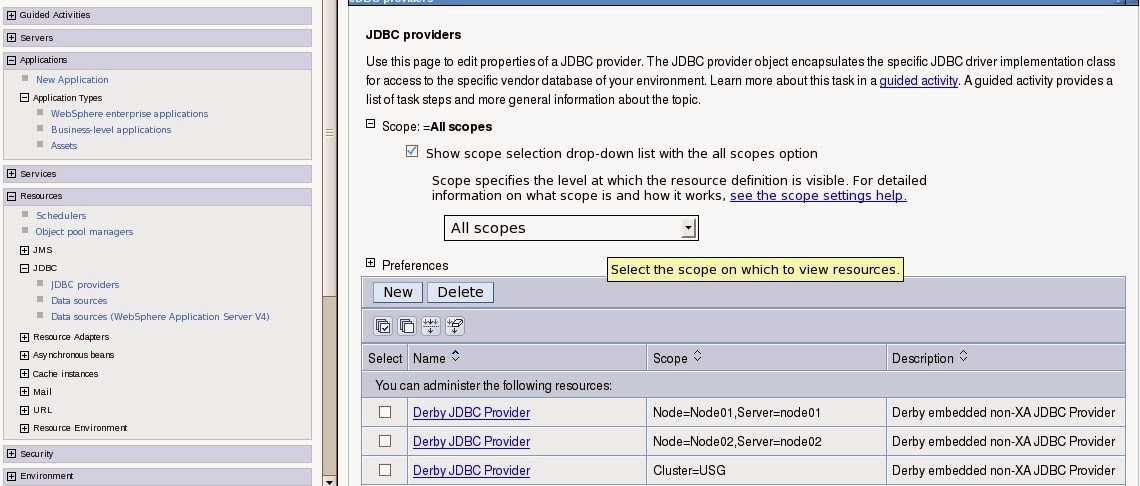 Middleware Technologies: Oracle Datasource on Websphere Application Server.