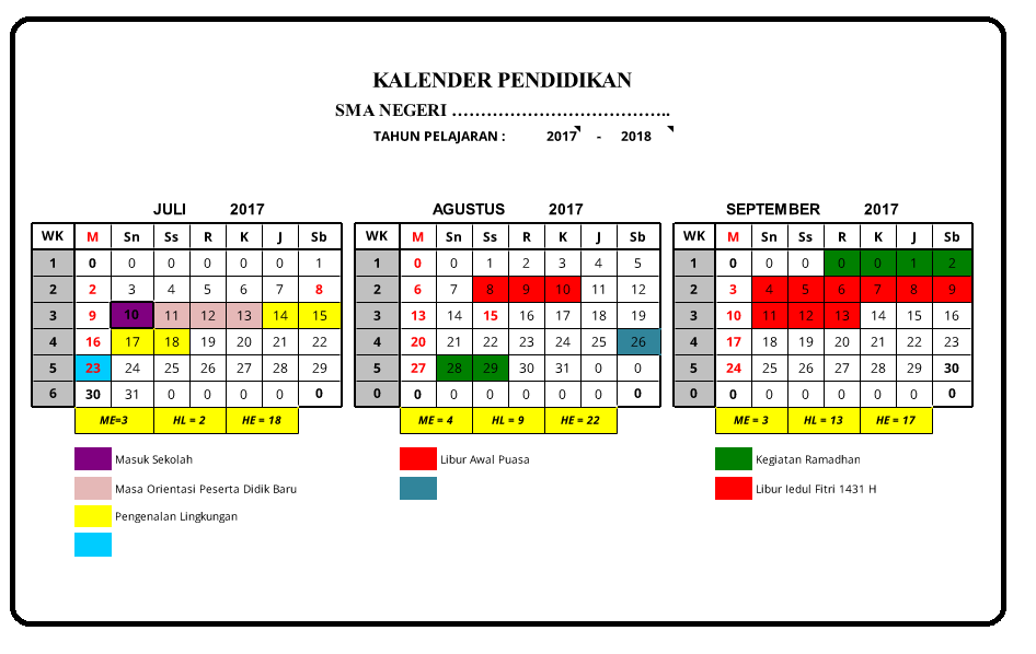 Aplikasi membuat Kalender Pendidikan | Format Kerja Guru | Format Kerja ...
