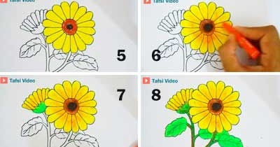 52+ Cara Menggambar Bunga Matahari