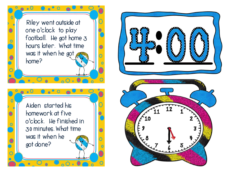 First Grade Funtastic: Telling Time Story Problems