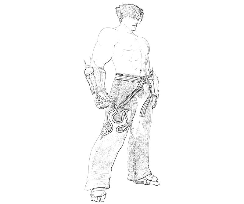 Tekken 3 Jin Kazama Sketch Coloring Page