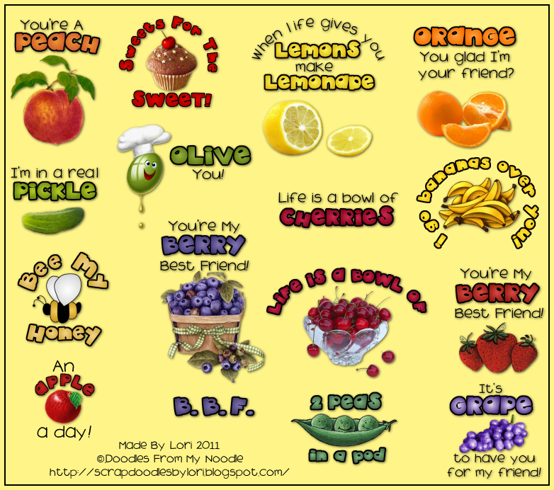 Doodles From My Noodle ~ Word Art By Lori: Food Word Art By Lori