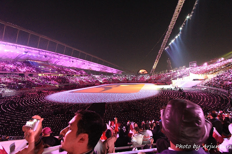 Arjunpuri in Qatar: Arab Games opening ceremony