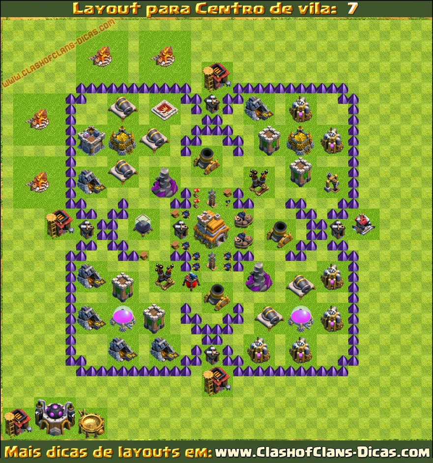 Layouts de CV7 para Clash of Clans - Clash of Clans Dicas, Gemas Grátis ...