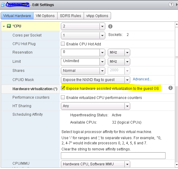 How to Enable Intel VT-x and EPT or AMD-V and RVI on VMware VM ...