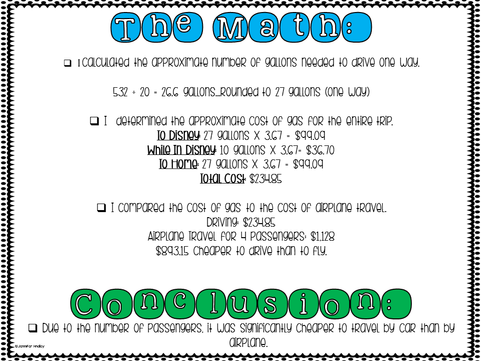 Math is Real Life - Plan a Trip: Freebies! - Teaching with Jennifer Findley