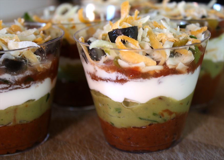 Cooking Gluten Free with Bea: Layered Salsa Cups -Serves 50