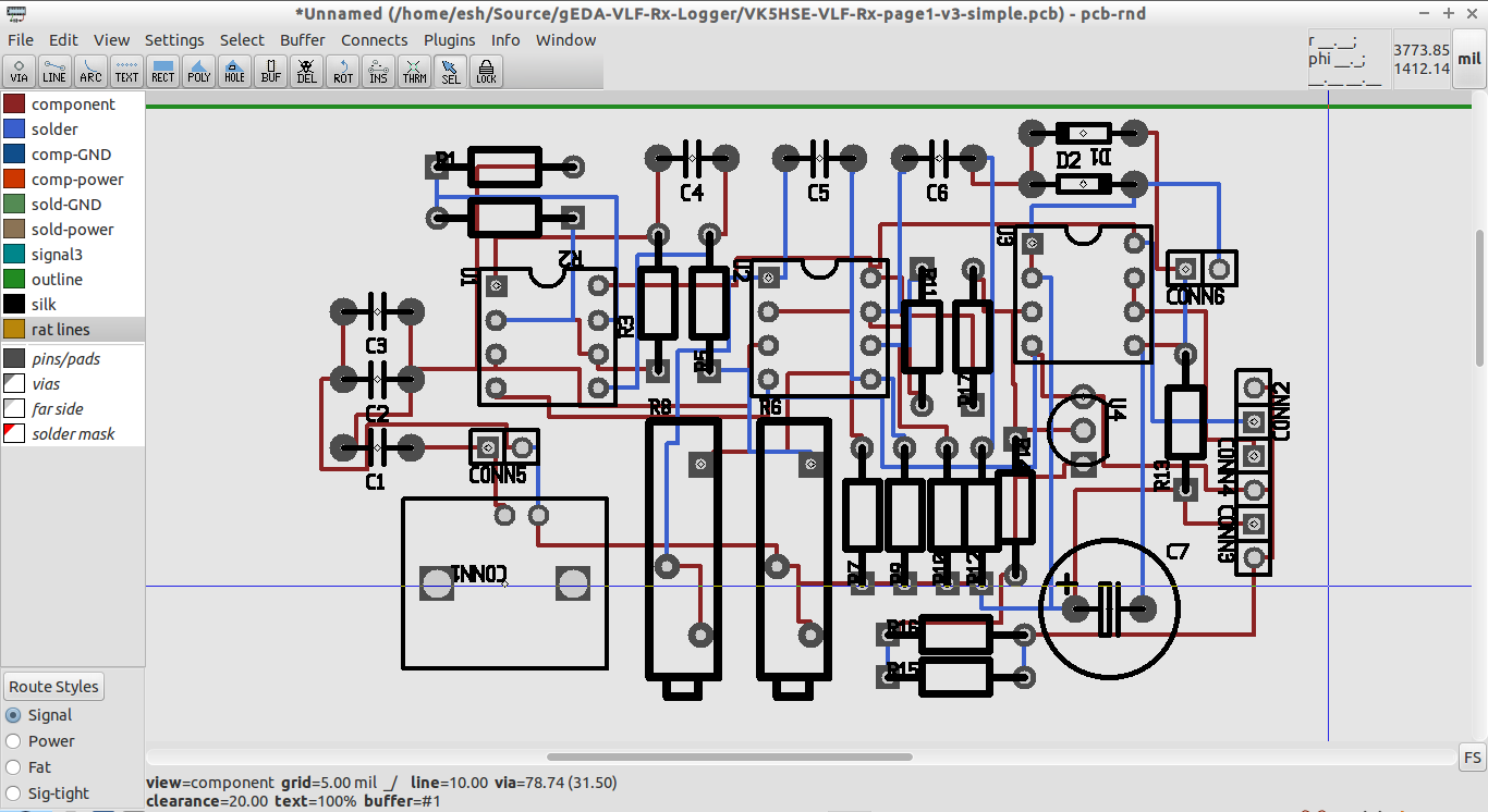 blog de VK5HSE: Automatic routing in gEDA PCB and pcb-rnd... a HOWTO
