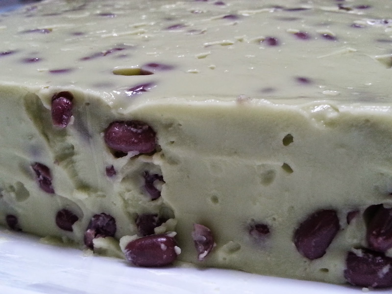 Pat's Kitchen Journal: Coconut red bean pudding ( Matcha)