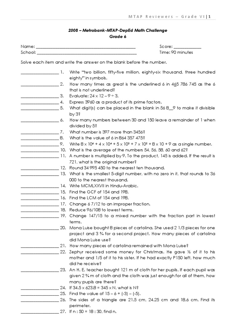 mtap reviewer for grade 1 - philippin news collections