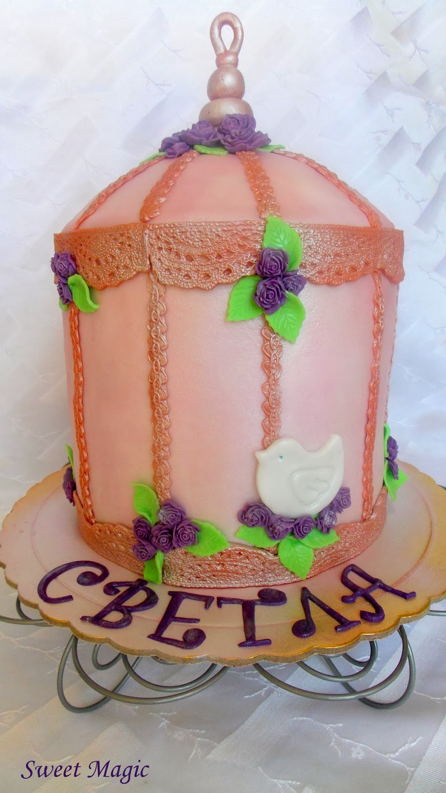 SWEET MAGIC: Bird cage "White velvet" cake / Тoрта "Бялo кадифе" с ...