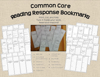 Plug-n-Plan: Common Core Reading Response Bookmarks