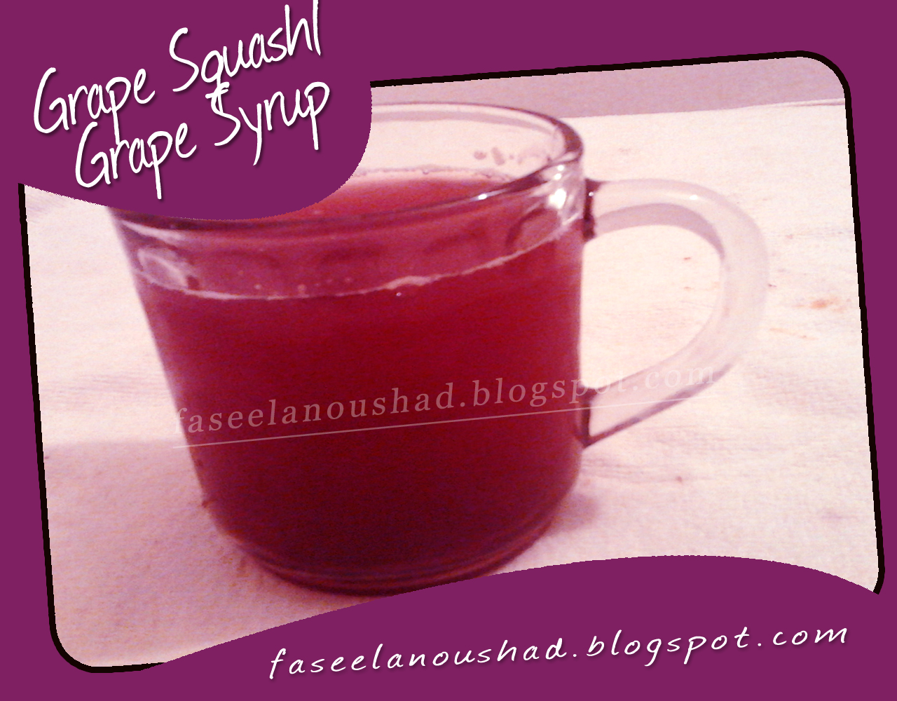 GOOD FOOD ENDS WITH GOOD TALK: Grape Squash/Grape Syrup