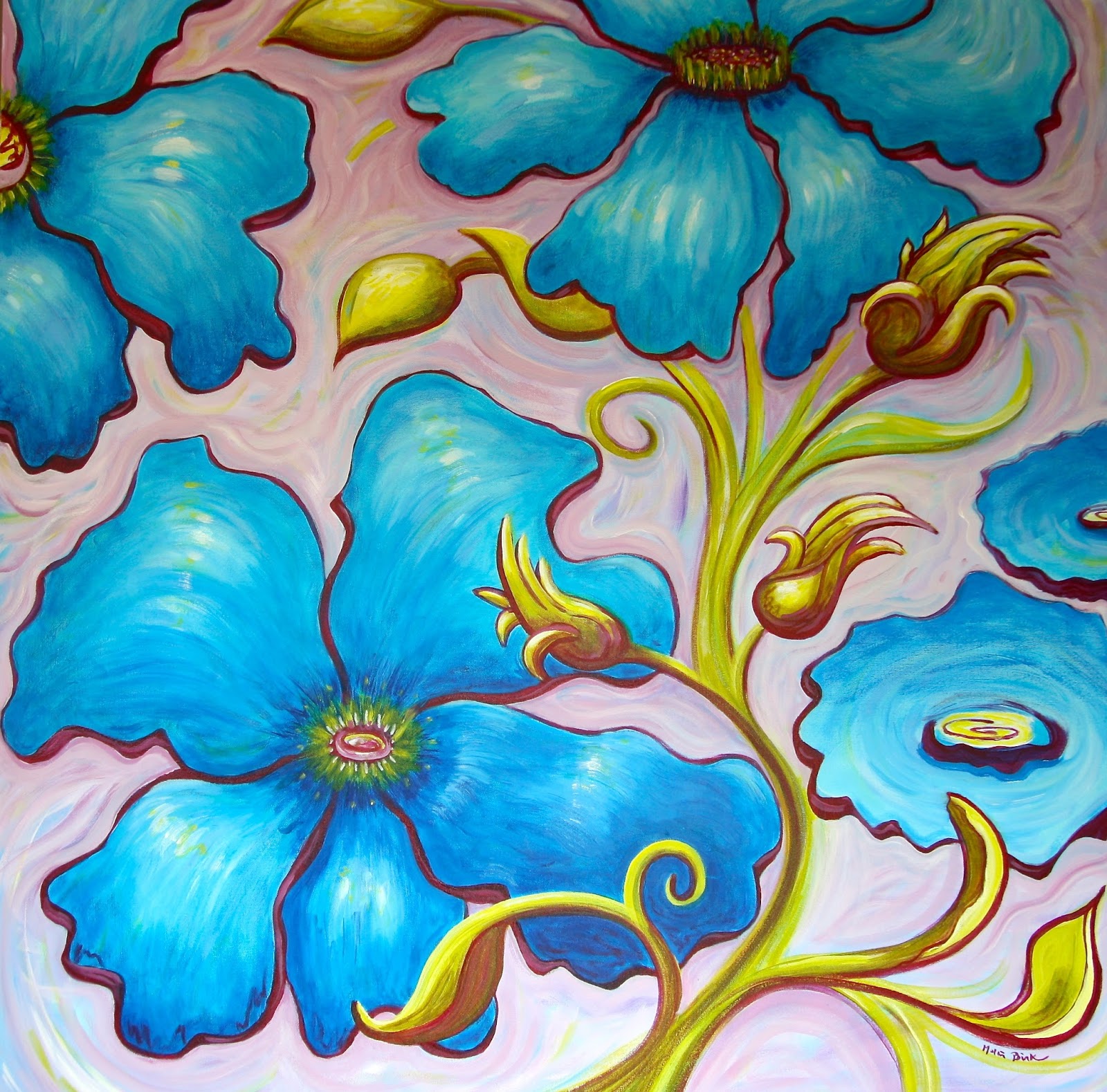 Melanie Birk- Artist,Designer,Writer: Colorful Abstract Floral ...