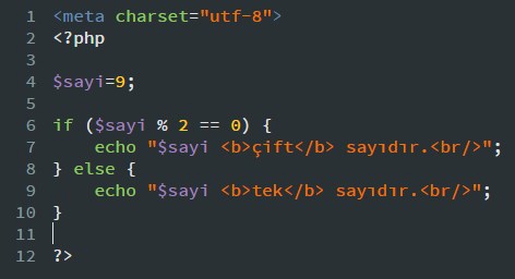 Kod Canavarı: PHP de if … else kullanımı