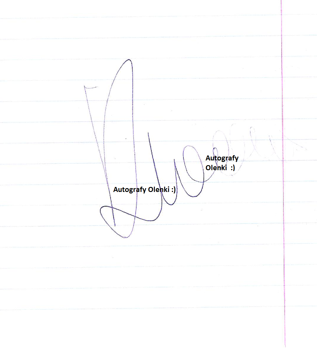 Autografy Olenki :)