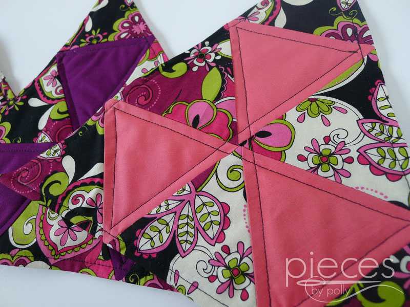 Pieces by Polly: Triangular Quilted Hot Pads Tutorial + a Set for YOU!