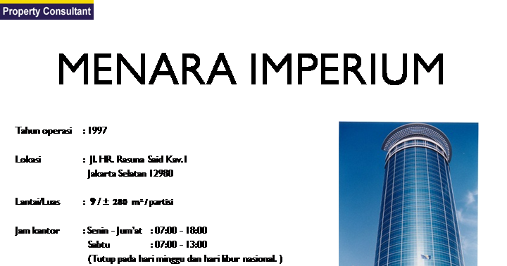 OFFICE DIJUAL: Menara Imperium - Rasuna Said Jakarta