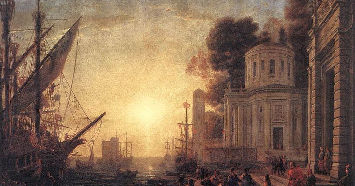 Punto al Arte: Desembarco de Cleopatra en Tarso de Claudio Lorena