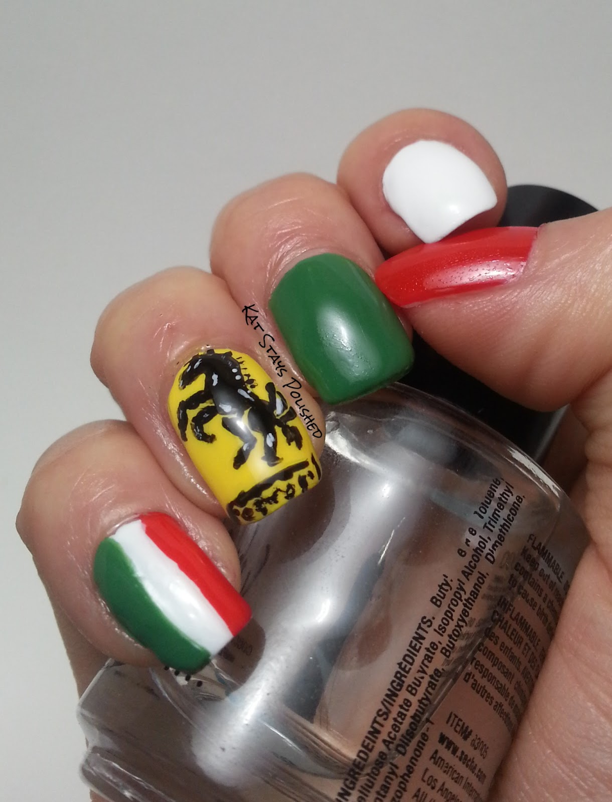 Kat Stays Polished | Beauty Blog with a Dash of Life: Ferrari Nail Art ...