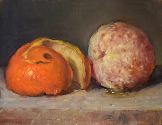 a painting a day: Peeled Orange