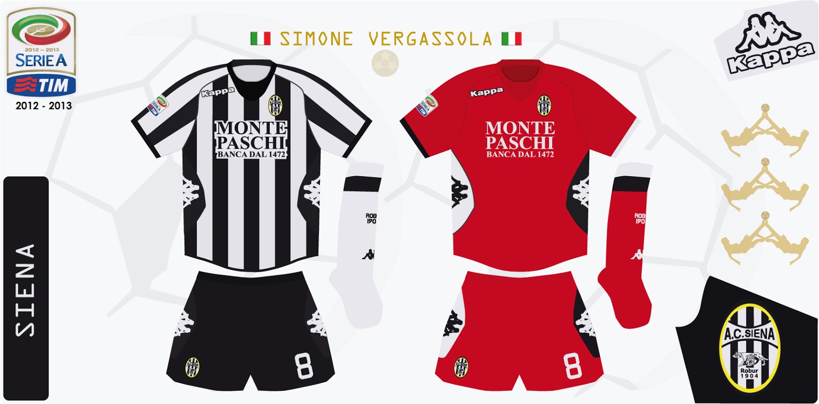 Design Futbol Kits: Siena 2012 - 2013 (Serie A)